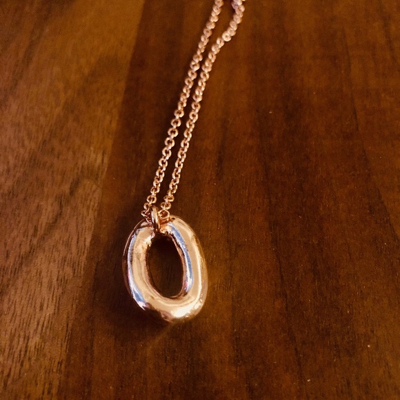 Jewelry | Rose Gold Sparkling O Shaped Necklace | Poshmark